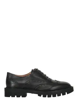 Santoni Brogue Lug-sole Oxford Shoes - Black
