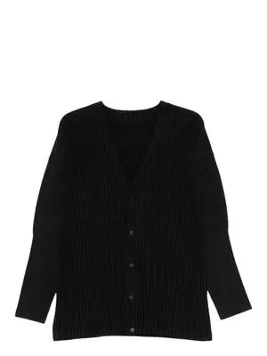 Issey Miyake Basics Buttoned Pleated T-shirt - Black