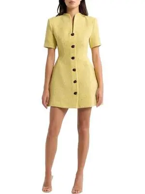 Oddmuse Bouclé Fit & Flare Minidress - Chartreuse