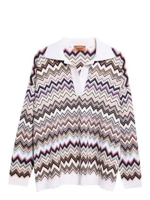 MISSONI Zigzag Jacquard Polo Sweater