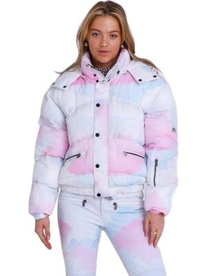 OOSC Chic Puffer Jacket Watercolour - Pink/multicolor