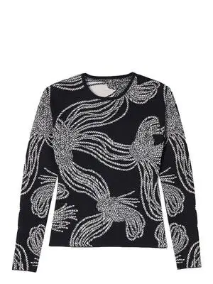GOBI CASHMERE Rope Knot Print Cashmere Silk Sweater