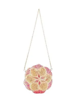 JUDITH LEIBER Magnolia Crystal-embellished Flower Clutch Bag