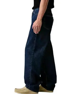 Carhartt Work In Progress Aaron Logo-patch Wide-leg Jeans - Blue
