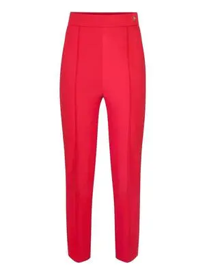 Elisabetta Franchi Technical Fabric Trousers - Red