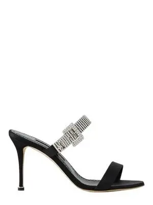 Manolo Blahnik Fibolta Crystal-buckle Sandals - Black