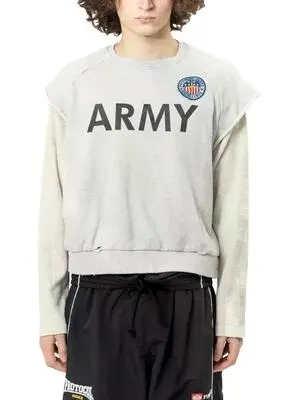 PROTOCOL INDEX Layered-distressed Sweatshirt - Grey