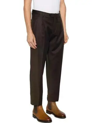 BRIGLIA 1949 Pleated Tapered Trousers - Brown