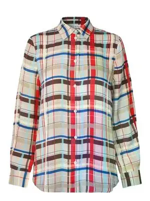 Stine Goya Check-print Long-sleeve Shirt - Neutrals