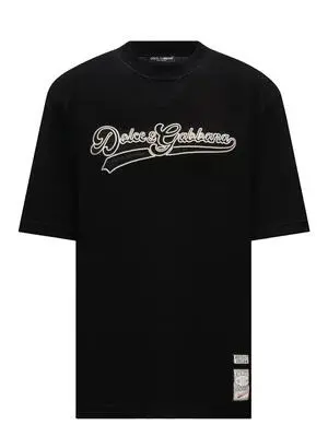 Dolce & Gabbana Cotton T-shirt With Embroidery - Black