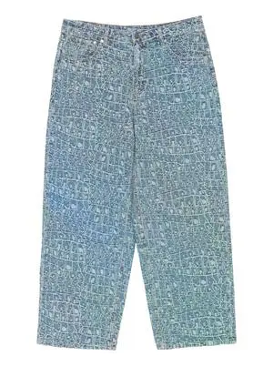 DAILY PAPER Jacquard-pattern Jeans - Blue