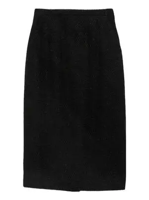 Dolce & Gabbana Bouclé-knit Pencil Midi Skirt - Black