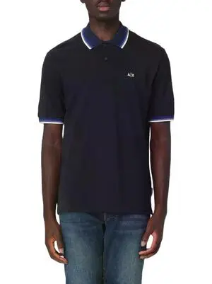 Armani Exchange Logo-embroidered Polo Shirt - Blue