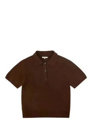 ENTIRE STUDIOS Short-sleeve Knit Polo Shirt - Brown