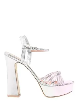 MALONE SOULIERS Lucille Knotted Platform Sandals - Silver