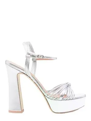 MALONE SOULIERS Lucille Knotted Platform Sandals - Silver