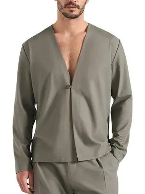 Manière De Voir Axel Minimal Kimono Shirt - Khaki