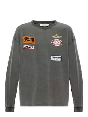 DUKE + DEXTER Dr4 Patch-detail Long-sleeve T-shirt - Grey