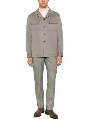 CIRCOLO 1901 Herringbone-pattern Trousers - Grey