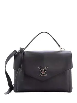 LOUIS VUITTON Mylockme Handbag Leather Satchel - Black