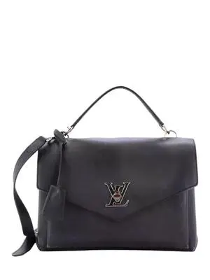 LOUIS VUITTON Mylockme Handbag Leather Satchel - Black