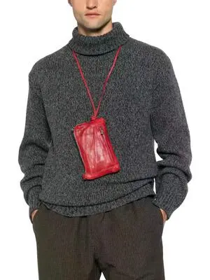 SOMMET Neck Leather Clutch Bag - Red