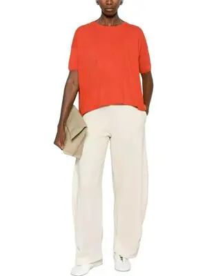 C.T.PLAGE Short-sleeve Cashmere Sweater - Red