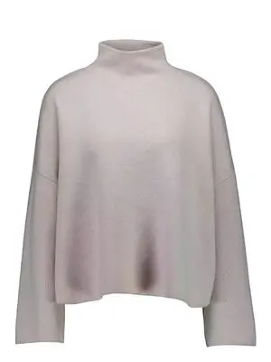 ALLUDE Mock-neck Dropped-shoulder Sweater - Neutrals