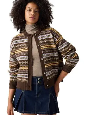 LEVI'S Charlotte Crewneck Cardigan - Lea Fairisle Java