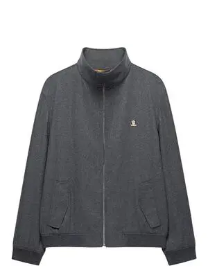 Shanghai Tang Meow Meow Chenman-patch Zipped Jacket - Grey