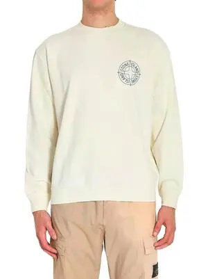 Stone Island Logo-print Crew-neck Sweater - Neutrals