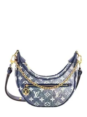 LOUIS VUITTON Loop Handbag Monogram Jacquard Denim Hobo Bag - Blue