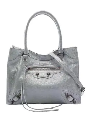 Balenciaga 2018-2026 Mini Lambskin Le City Tote Satchel - Grey