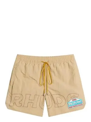 Rhude Rhude Tripoli Rally Team Logo Shorts Tan