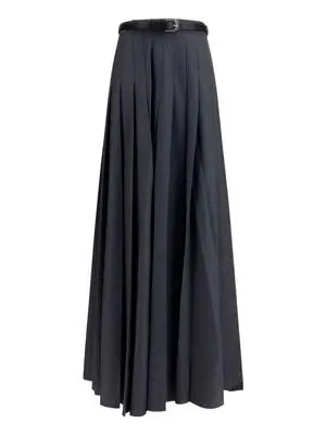 SELF-PORTRAIT Pleated Maxi Skirt - Grey
