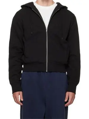 ENTIRE STUDIOS Slim Zip Up Hoodie - Black