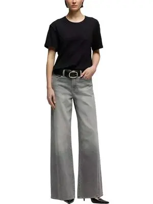 7 For All Mankind Tailorless Lotta Faded Wide-leg Jeans - Grey