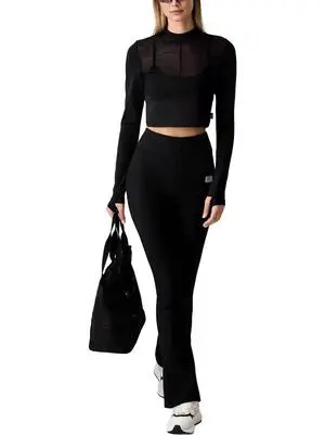 EA7 Train 7.0 Mesh-panelled Cropped Top And Bra Set