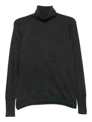 Alpha Studio Button-cuff Roll-neck Sweater - Grey