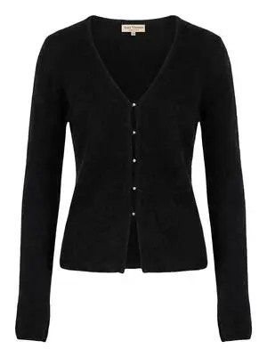 ANSE VICTORIN Letizia Silk Cashmere Cardigan Black