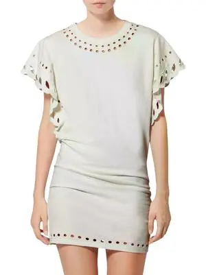 ISABEL MARANT ÉTOILE Laser-cut Ruffled Mini Dress