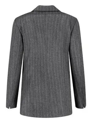 LARDINI Pinstripe Double-breasted Jacket - Grey