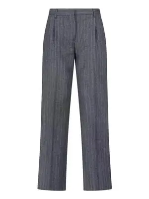 LARDINI Pinstripe-pattern Pleated Trousers - Grey
