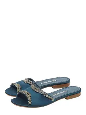 MANOLO BLAHNIK Martamod Crystal-embellished Slides