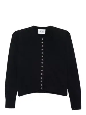 ALPHA STUDIO Button-up Crew-neck Sweater