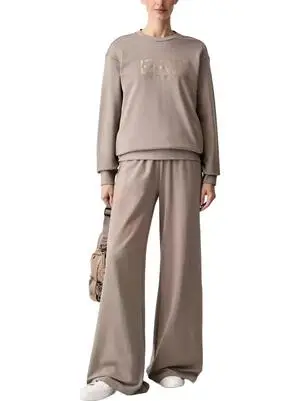 EA7 Logo-print Crewneck Sweatshirt - Neutrals