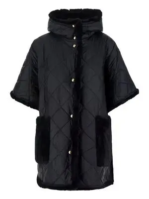 Moncler Reversible Hooded Cape - Black