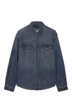 ALLSAINTS Western Denim Shirt - Blue