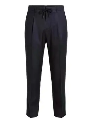 Peserico Pleated Drawstring Tailored Trousers - Blue