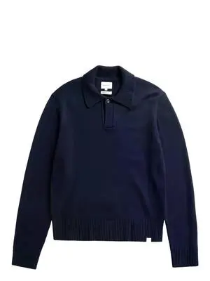 Norse Projects Anholt Lambswool Polo Shirt - Blue